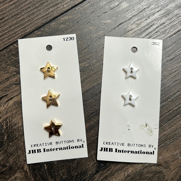 Other | Vintage Jhb International Buttons 3 Gold And 2 White Stars ...